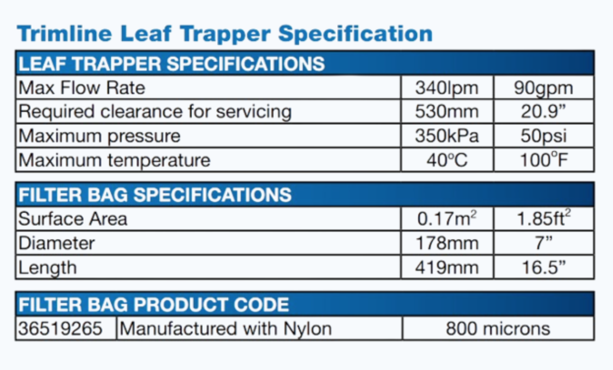 Waterco Trimline Leaf Trapper, Shop Now - Best Prices