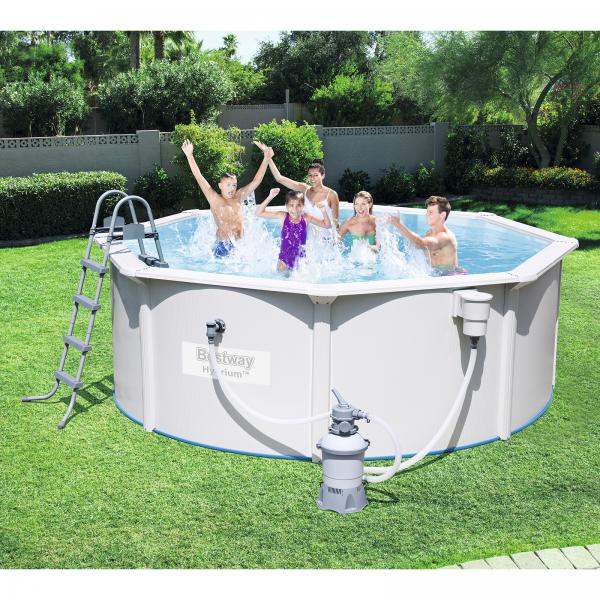 Bestway 3.6m x 1.2m Hydrium Round Steel Wall Pool with 530gal Sand ...