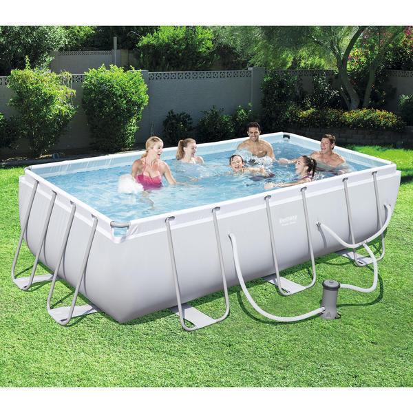 Bestway 4.04m x 2.01m x 1m Power Steel Frame Pool with 530gal Cartridge ...