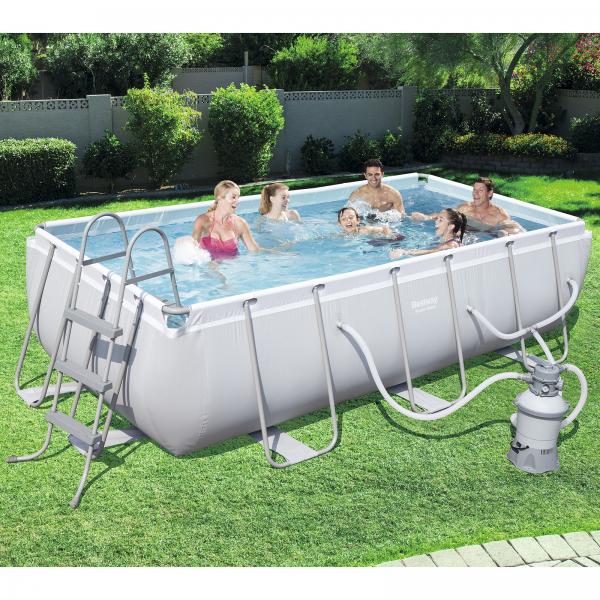 Bestway 4.04m x 2.01m x 1m Power Steel Frame Pool with 800gal Sand ...