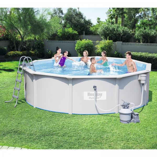 Bestway 4.6m x 1.2m Hydrium Round Steel Wall Pool with 1000gal Sand ...