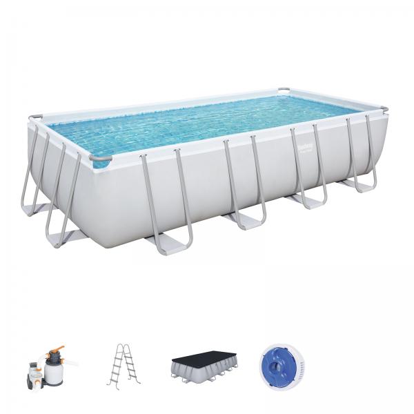 Bestway 5.49m x 2.74m x 1.22m Power Steel Frame Pool with 1000gal Sand Filter Pump - 56468