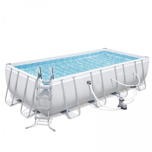 Bestway 5.49m x 2.74m x 1.22m Power Steel Frame Pool with 1500gal Cartridge Filter Pump - 56467