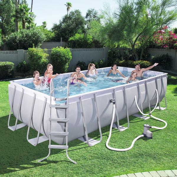 Bestway 5.49m x 2.74m x 1.22m Power Steel Frame Pool with 1500gal Cartridge Filter Pump - 56467
