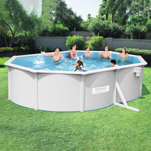 Bestway 5m x 3.6m x 1.2m Hydrium Oval Steel Wall Pool with 800gal Sand ...