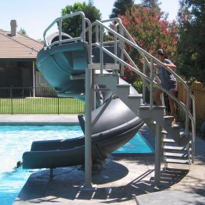 S. R. Smith Vortex Full Tube Commercial Pool Slide (Grey Granite)
