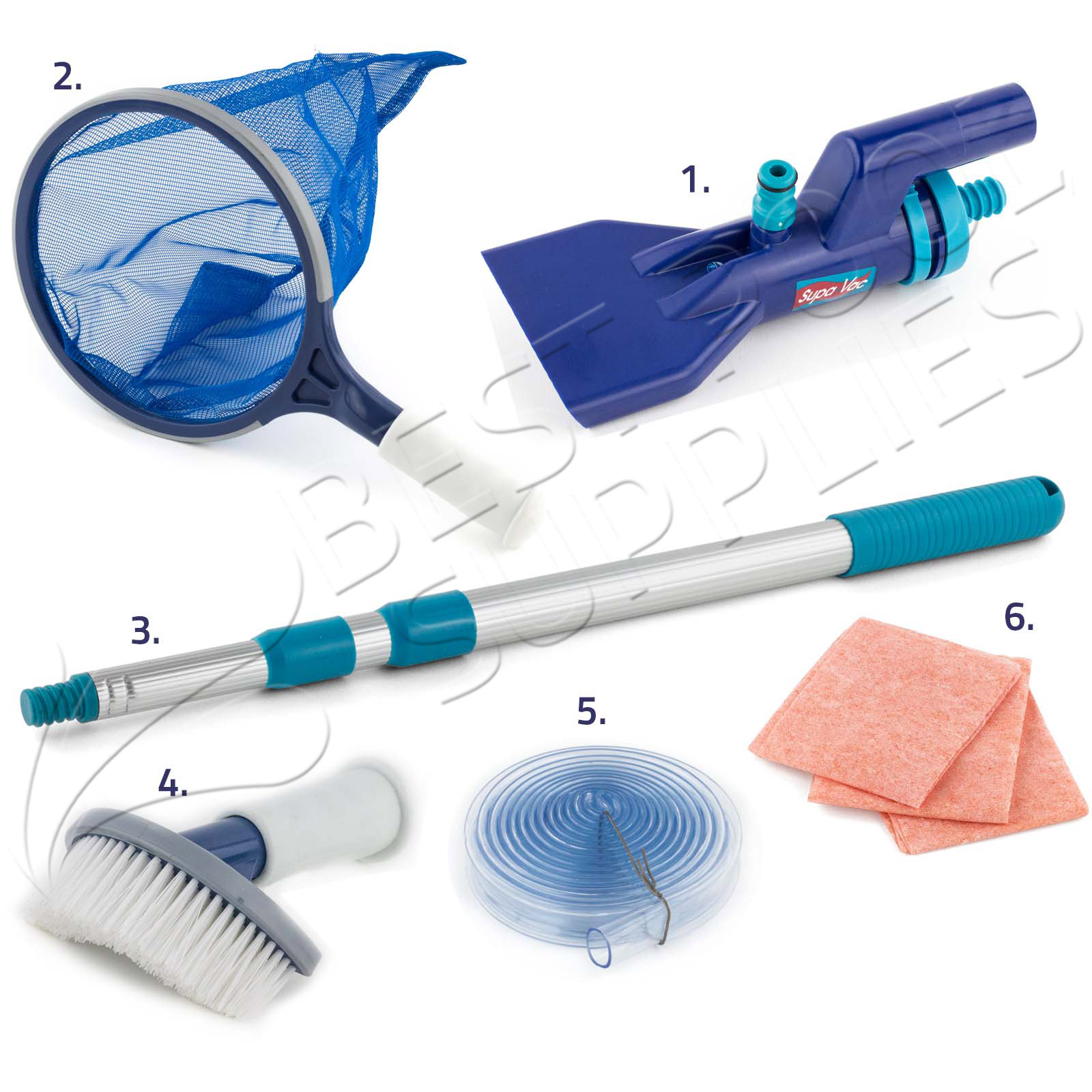 Supavac Underwater Vacuum / Venturi Pump w. 1.2m Telescopic Pole and Scoop